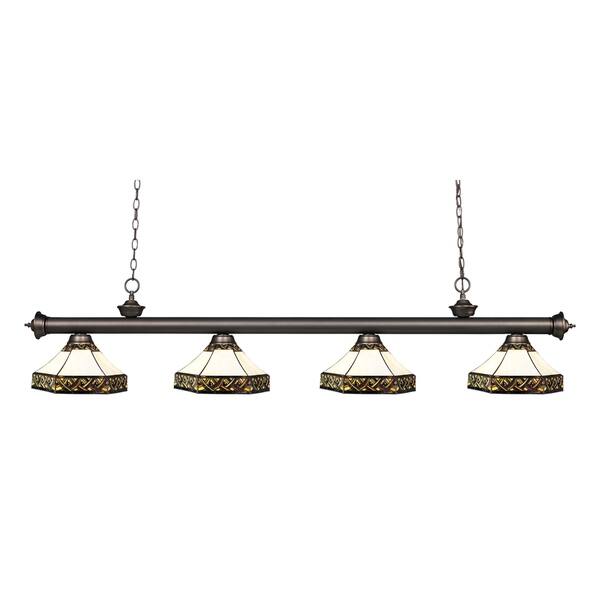 Avery Home Lighting Riviera Olde Bronze and Tiffany-style Glass 4-light ...
