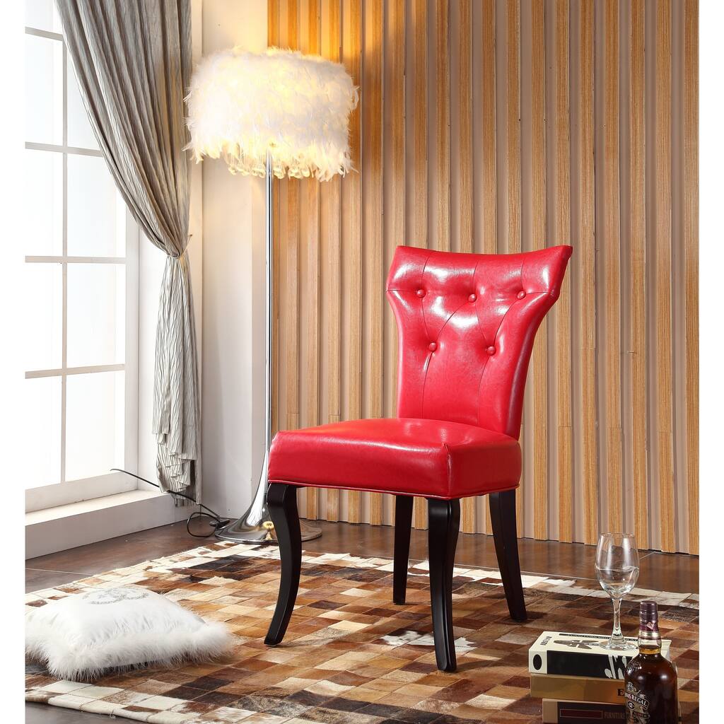 Royal Comfort Maori Red Faux Leather Luxury Dining Chair (Set of 2 ...