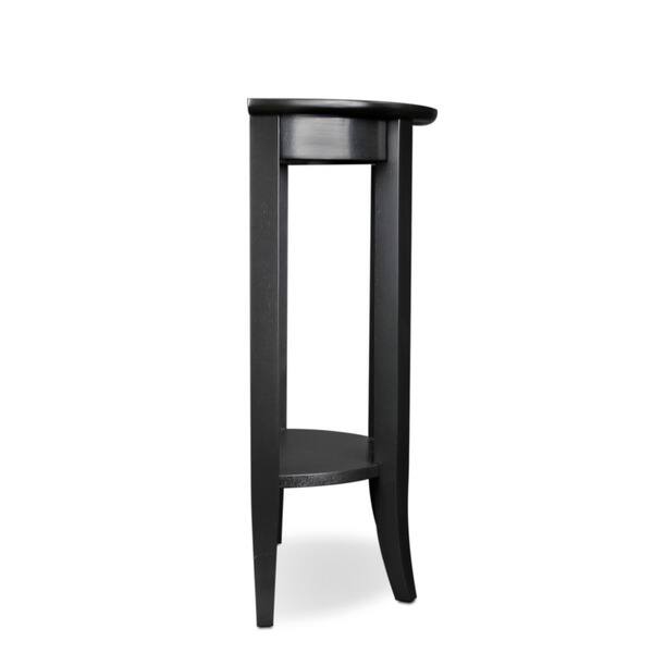 Solid Oak Demilune Slate Black Table Stand - Bed Bath & Beyond - 9555180