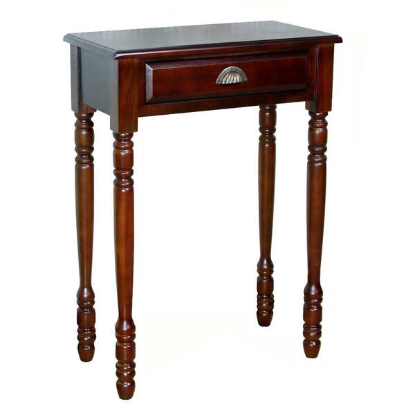 Handmade D-Art Dark Brown Mahogany Wood 1-drawer Hall Table (Indonesia ...