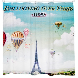 Ballooning Over Paris 1890 Shower Curtain - Light Blue - Bed Bath ...