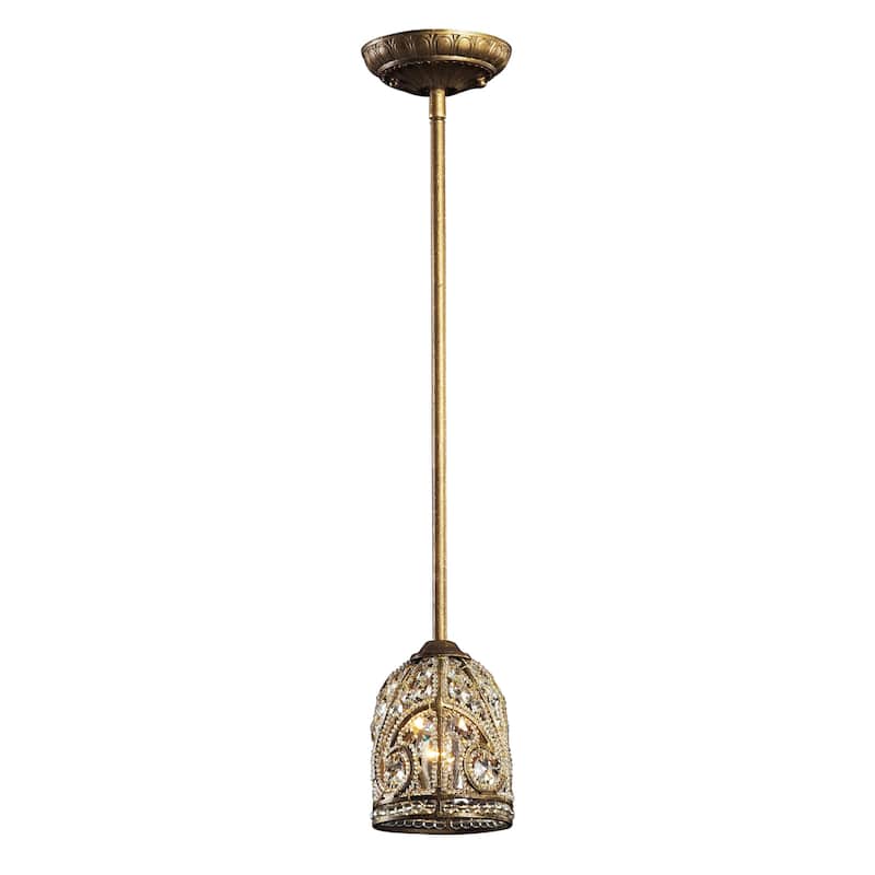 Elk Home Elizabethan Dark Bronze With Metal Shade 1 Light Pendant - Bed ...