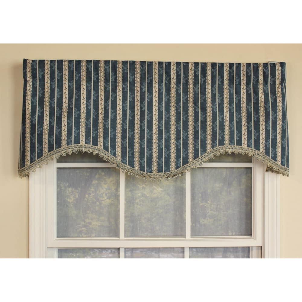 RLF Home Ellington Stripe Cornice Window Valance - Overstock - 9576338