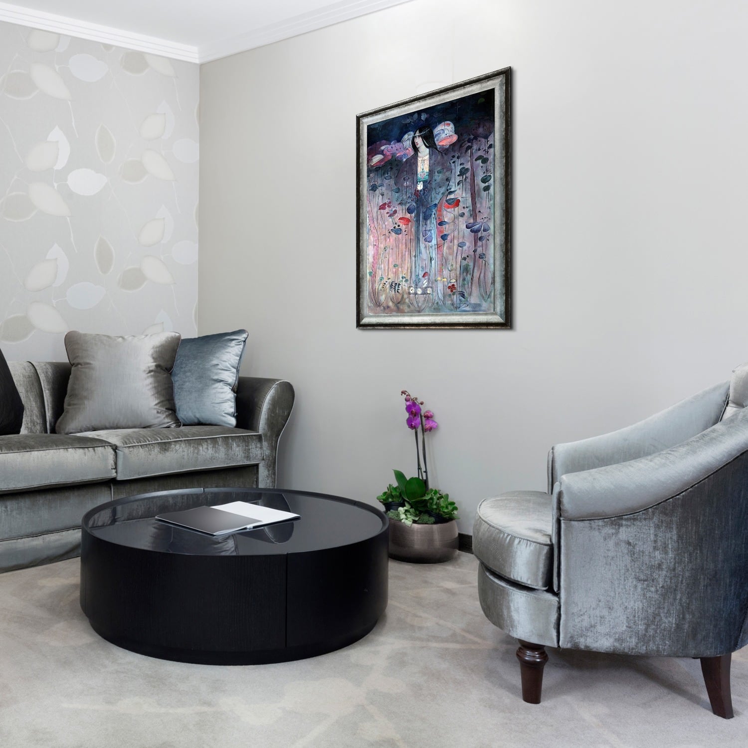 La Pastiche Charles Rennie Mackintosh 'Untitled' Hand-painted Framed ...