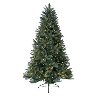 8-foot Prelit Artificial Highland Fir Tree with 600 LED Warm Lights and ...