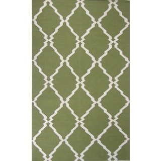Flat Weave Green Hand Woven Rug - 8' x 11' - Bed Bath & Beyond - 9597654
