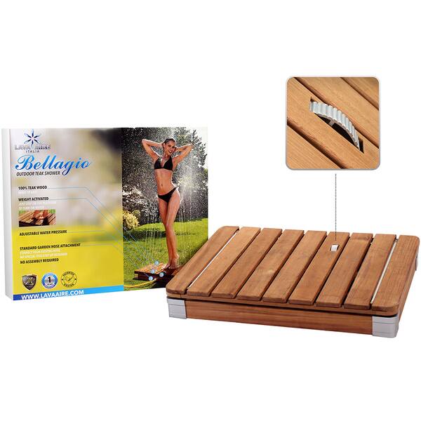 Lava Heat Italia Bellagio Outdoor Teak Shower Patio Heater - Bed Bath ...