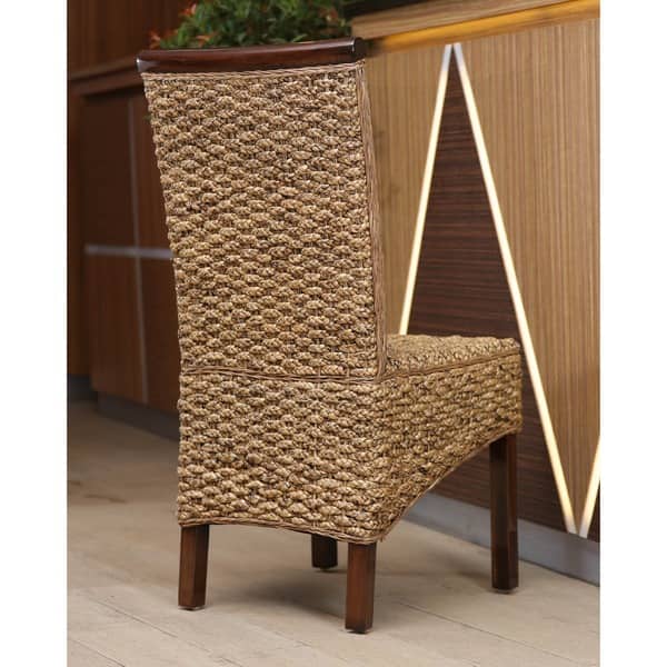 Bunga Woven Hyacinth/Mahogany Dining Chair (Set of 2) - Bed Bath ...