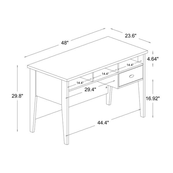 Baxton Studio Tyler Sonoma Oak Finishing Modern Writing Desk ...