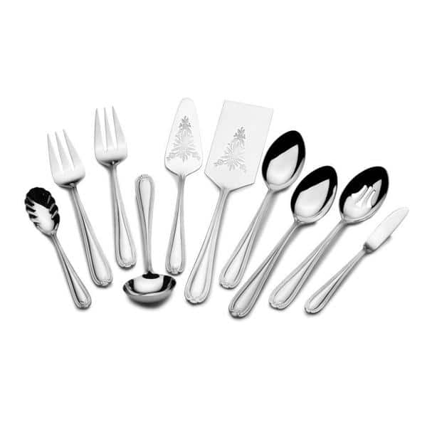 St. James 82-piece French Country Beaded 18/10 Stainless Steel Flatware ...