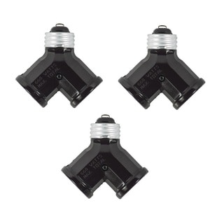 Leviton 128 15 Amp, 660 Watt, 250 Volt, Twin Light Socket Adapter (Pack ...