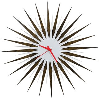 Modern Crowd 'Atomic Era Clock Walnut and White' Mid-Century Modern ...