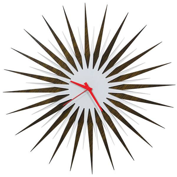 Modern Crowd 'Atomic Era Clock Walnut and White' Mid-Century Modern ...