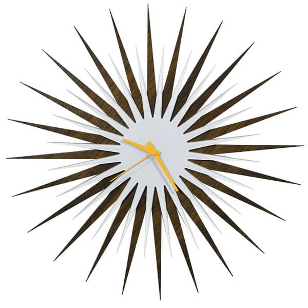 Modern Crowd 'Atomic Era Clock Walnut and White' Mid-Century Modern ...