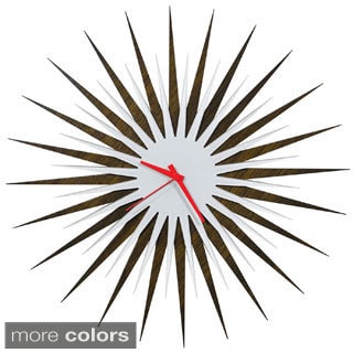 Modern Crowd 'Atomic Era Clock Walnut and White' Mid-Century Modern ...