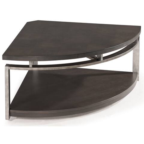 Alton Contemporary Charcoal Shaped Coffee Table with Casters ...