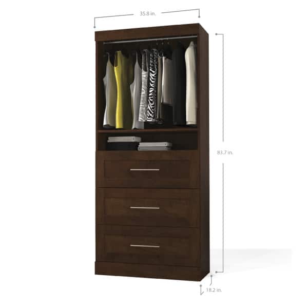 Pur by Bestar 36-inch Storage Unit with 3-drawer Set - - 9626537