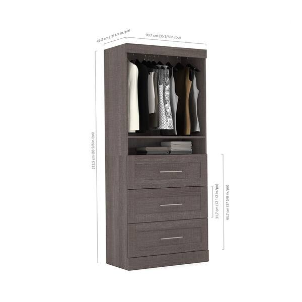 Pur by Bestar 36-inch Storage Unit with 3-drawer Set - - 9626537