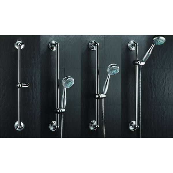 Hydroluxe Deluxe 24-setting Shower Combo with Drill Free Slide Bar ...