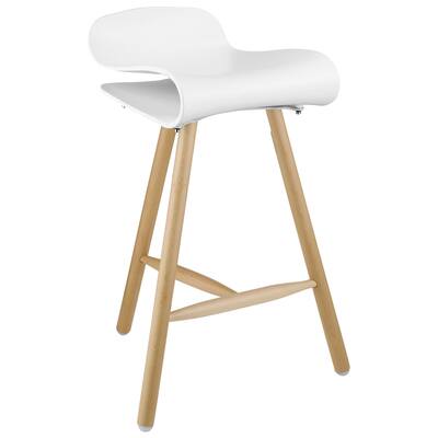 White Steel/ Wood Clip Bar Stool - Overstock - 9631479
