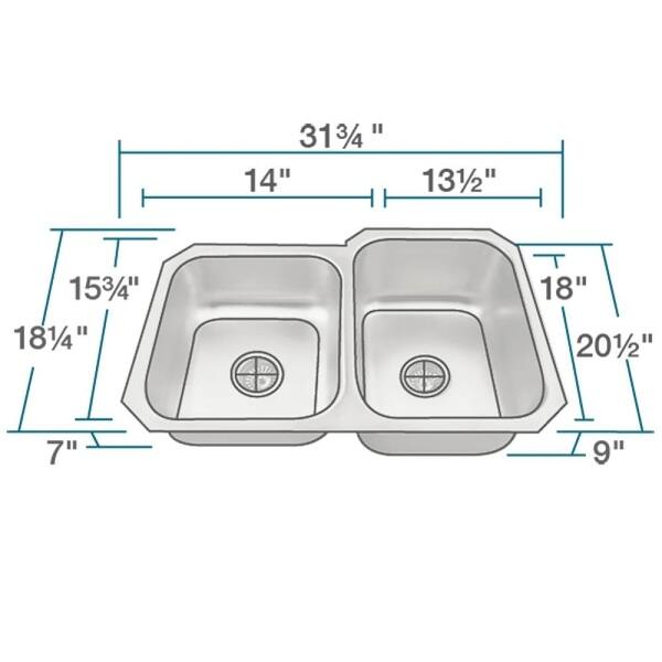 Offset Double Bowl Stainless Steel Kitchen Sink - Bed Bath & Beyond ...