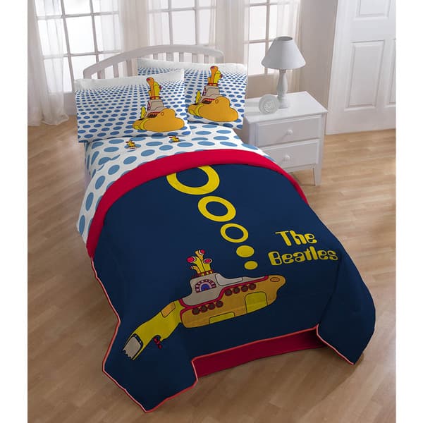 Beatles Yellow Submarine 4-piece Comforter Set - Blue/Red - Bed Bath ...