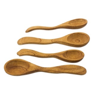 Handmade Set of 4 Cedar Wood 'Nature's Cuisine' Spoons (Guatemala ...