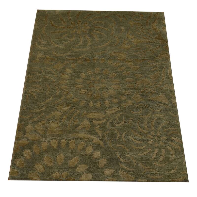 Hand-knotted Taupe Modern Nepali Wool Rug (2' x 2'10) - Overstock - 9650154