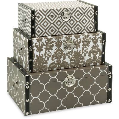 Essentials Storage Boxes - Taupe - Overstock - 9659446