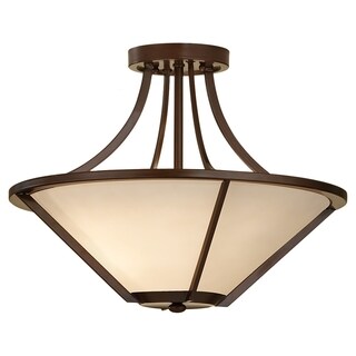 Nolan Semi Heritage Bronze 3-light Semi Flush Fixture - Bed Bath ...