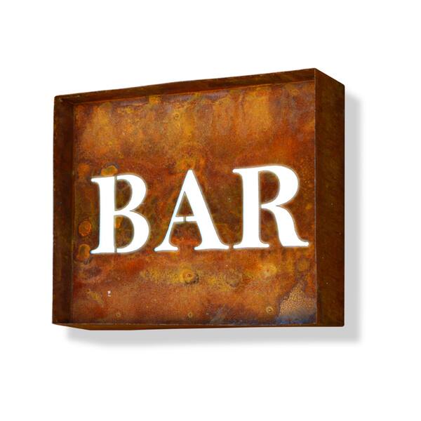 Pre-rusted Steel Laser Cut Bar Iconic Profession/Commercial MarqueeSign ...