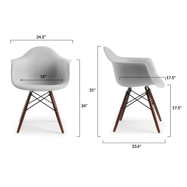 Edgemod Vortex Walnut Wood Leg Dining Arm Chairs (Set of 2) - Bed Bath ...