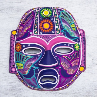 Handmade Ceramic 'Carnival Olmeca' Mask (Mexico) - Multi - Bed Bath ...