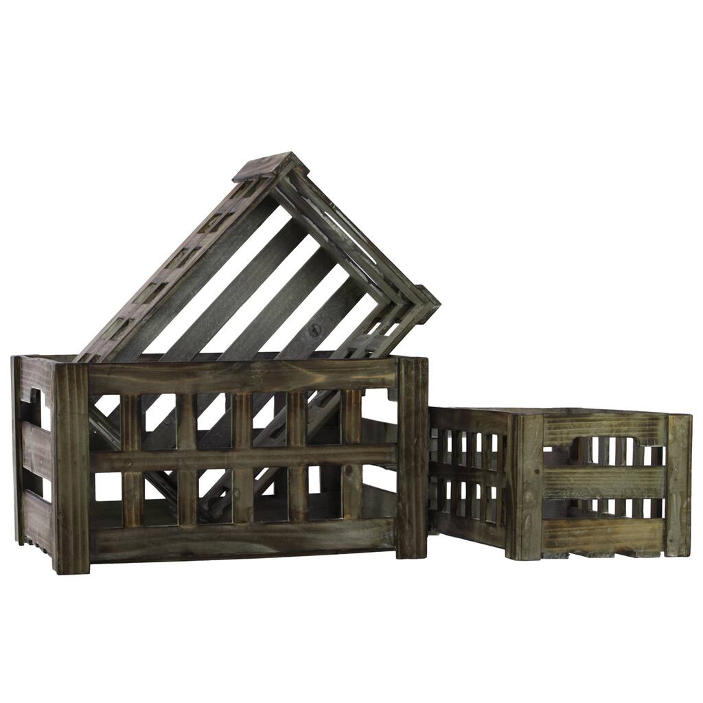 Tinted Wooden Storage Box (Set of 3) - Overstock - 9690884