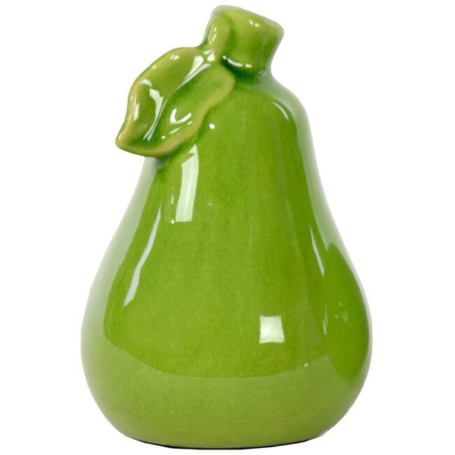 Yellow Green Ceramic Pear - Overstock - 9694115