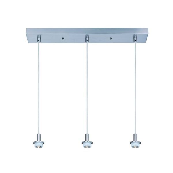 Carte LED Linear Nickel 3-Light Metal Pendant - Silver - Bed Bath ...