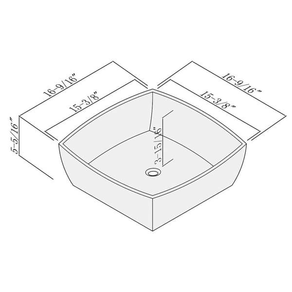 Fine Fixtures White Vitreous China Bulging Square Vessel Sink - Bed ...