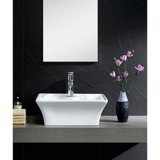 Fine Fixtures White Vitreous China Concave Square Vessel Sink - Bed ...