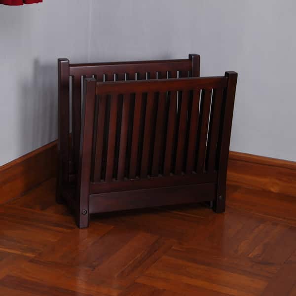 Handmade D-Art Amanda Mahogany Wood Magazine Rack (Indonesia) - Bed ...