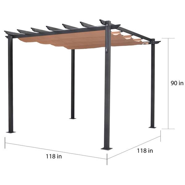 English Garden Aluminum Free-standing Retractable Canopy - Bed Bath ...