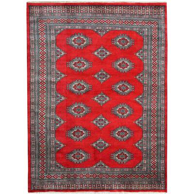 Hand-knotted Red Bokara Jaldar Design Wool Area Rug (4'1 x 6 ...