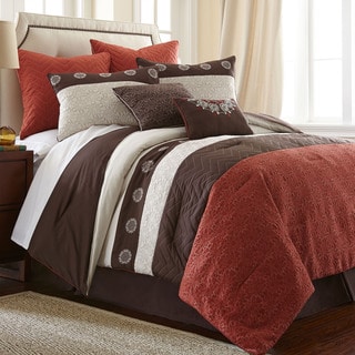 Amraupur Overseas Halsten Rust 8-piece Comforter Set - Bed Bath ...