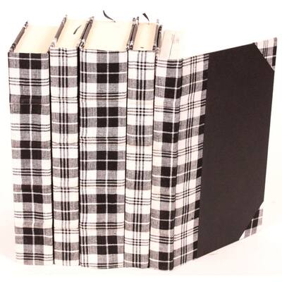 Bespoke Black Plaid Decorative Books (Set of 5) - Overstock - 9779767