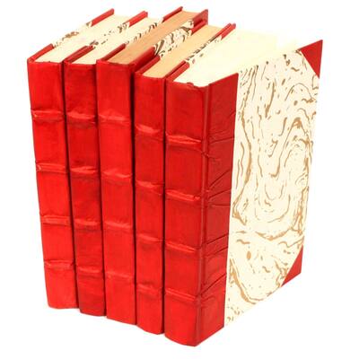 Parchment Collection Red Decorative Books (Set of 5) - Overstock - 9779792