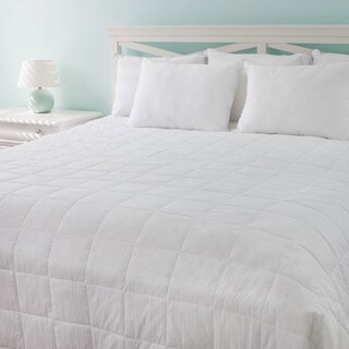 Tommy Bahama PrimaLoft Oversized Cotton Damask Stripe Blanket - Bed ...