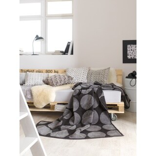 IBENA Messina Black and Grey Dot Oversized Throw Blanket - Bed Bath ...
