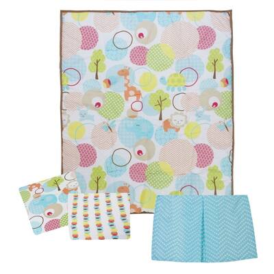 Sumersault Sweet Petite Animals 4-piece Crib Set - Overstock - 9809525