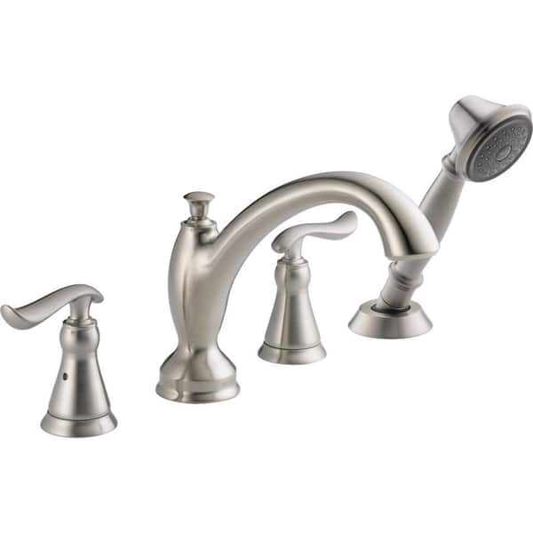 Delta Linden Roman Tub Faucet Trim with Hand Shower Stainless - Bed ...