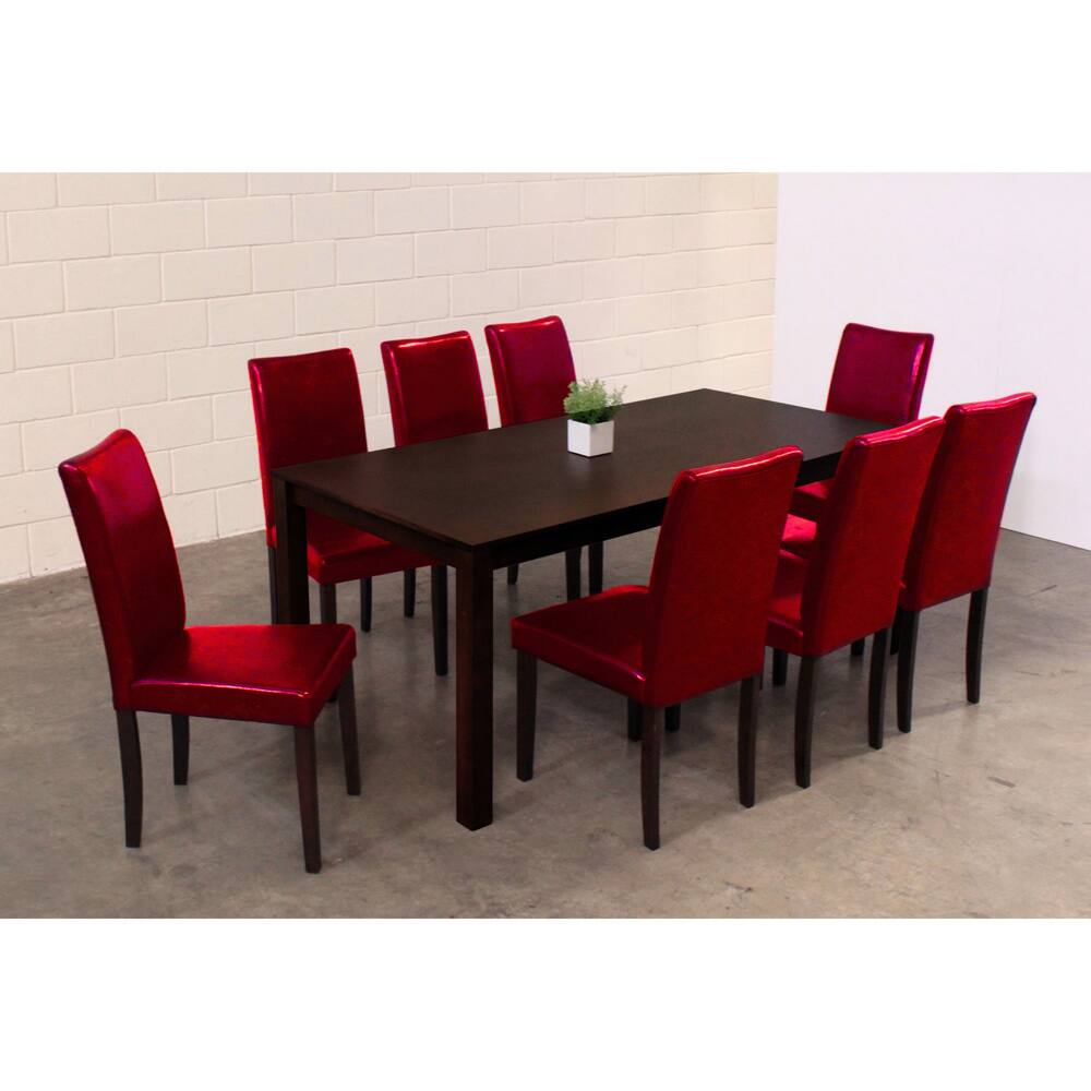 Warehouse of Tiffany Shino Red 9-piece Dining Set - Overstock - 9825046