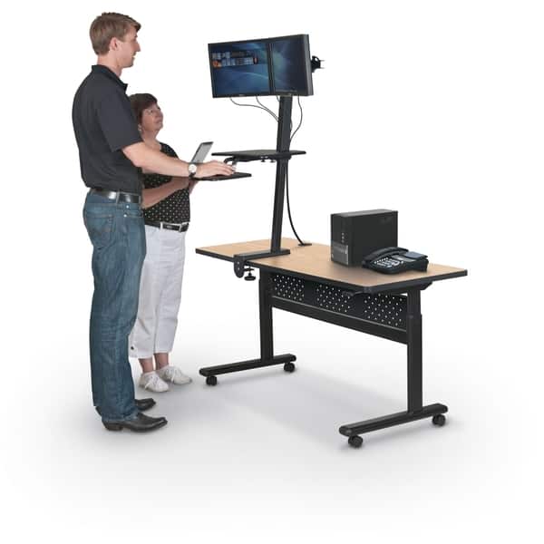 Balt Inc. Up-Rite Desk Mounted Sit and Stand Workstation - Black - Bed ...